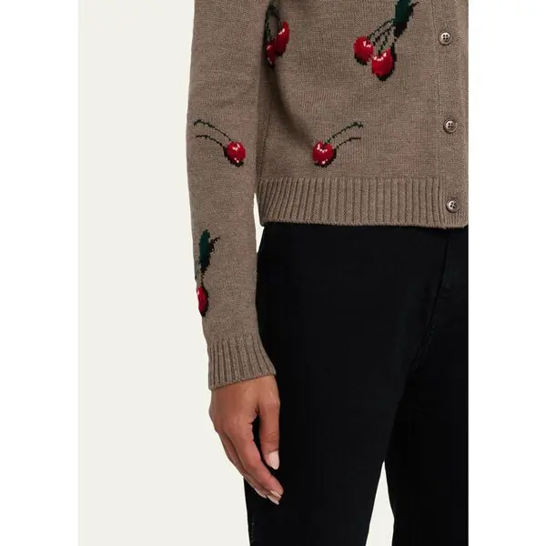 Monse Cropped Cherry V-neck Cardigan