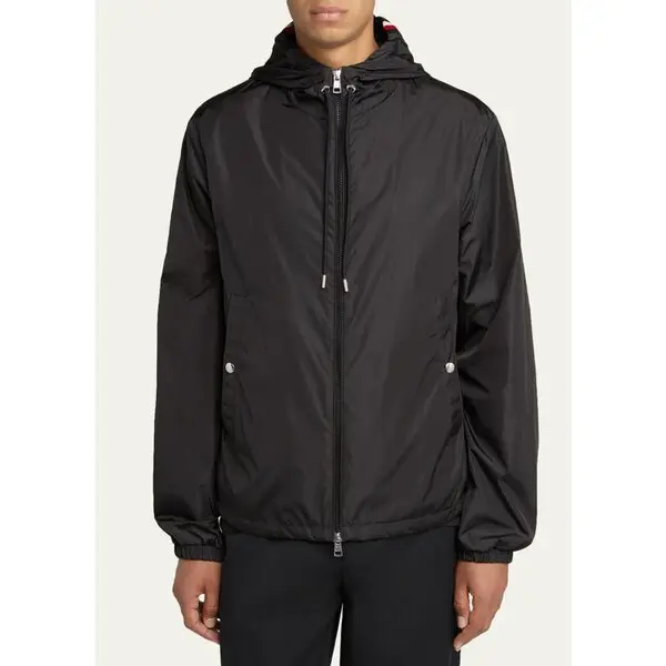 Moncler Nylon Hooded Grosgrain-trim Full-zip Jacket