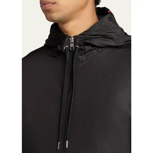 Moncler Nylon Hooded Grosgrain-trim Full-zip Jacket