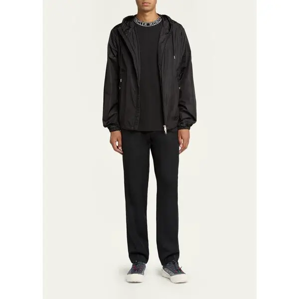 Moncler Nylon Hooded Grosgrain-trim Full-zip Jacket