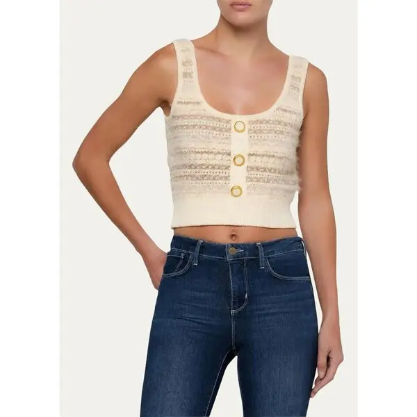 L'Agence Galene Mixed-stitch Sweater Tank Top