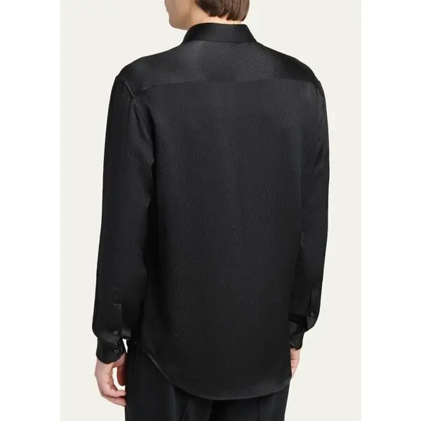 Giorgio Armani Printed Silk Button-front Shirt
