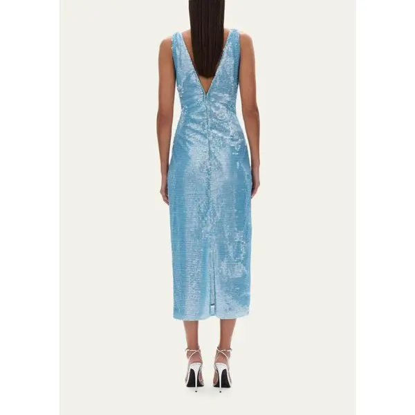 Rachel Gilbert Tamzin Sequined Sleeveless Column Midi Dress