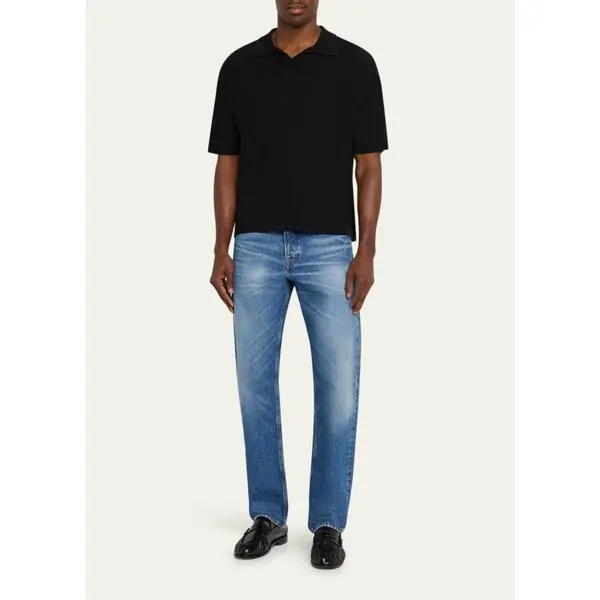FRAME Wool And Cashmere Johnny Collar Short-sleeve Polo Sweater