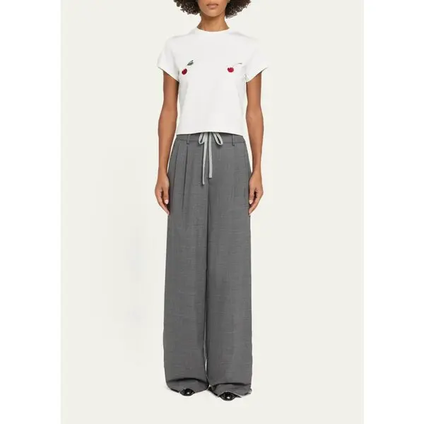 Monse Tailored Wool Combo Wide-leg Sweatpants