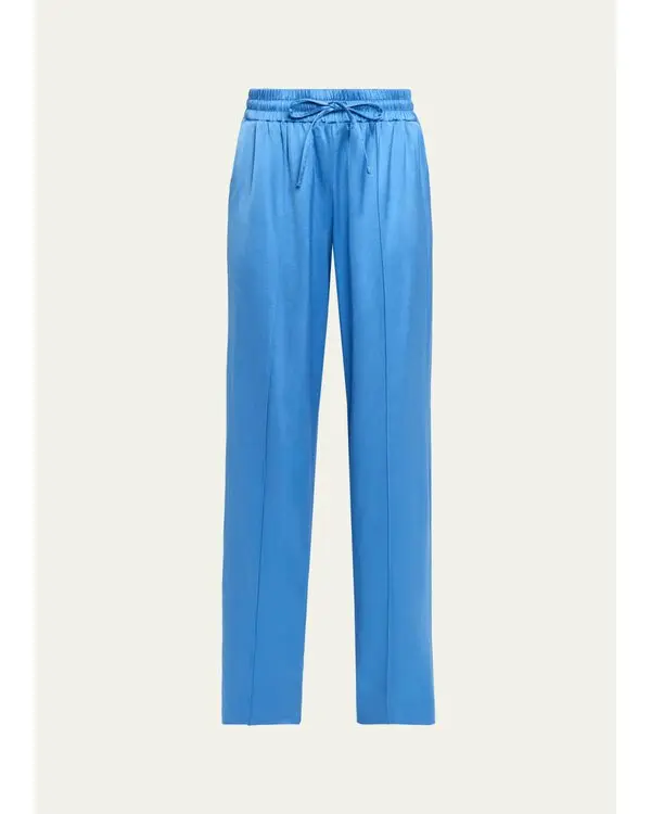 Cinq À Sept Damoni Satin Drawstring Pants