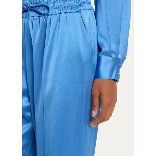 Cinq À Sept Damoni Satin Drawstring Pants