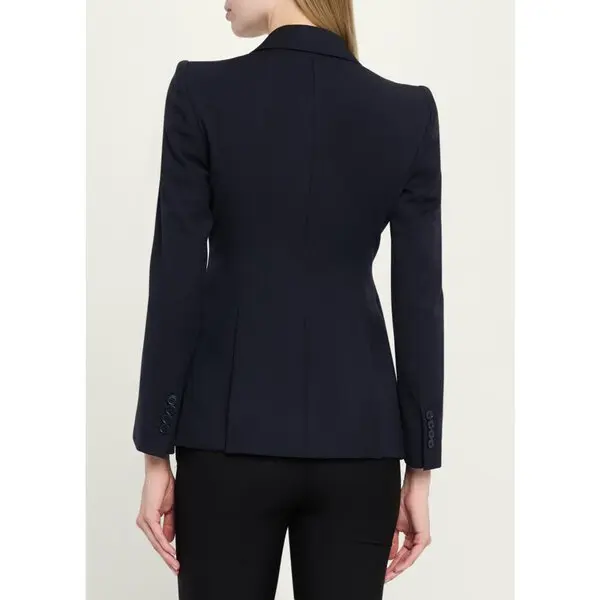 Alexander McQueen Peaked Shoulder Crepe Single-button Jacket