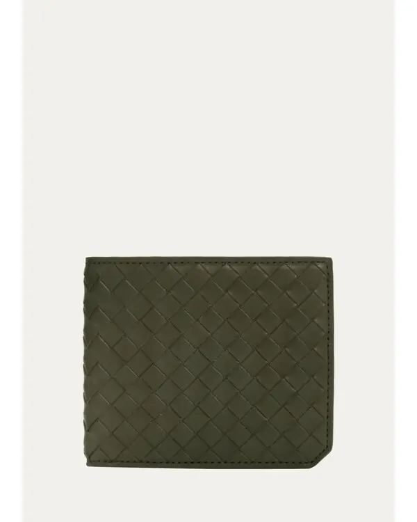Bottega Veneta Intrecciato Leather Bifold Wallet - Green