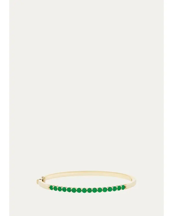 Melissa Kaye 18k Yellow Gold Honey Cuff Bracelet With Emeralds - Emerald