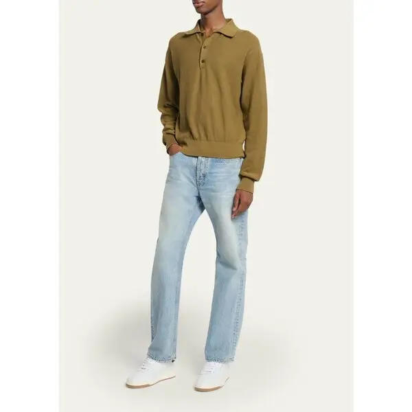 Saint Laurent Cotton Knit Polo Sweater