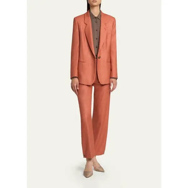 Giorgio Armani Pearly Buttoned Silk Georgette Shirt