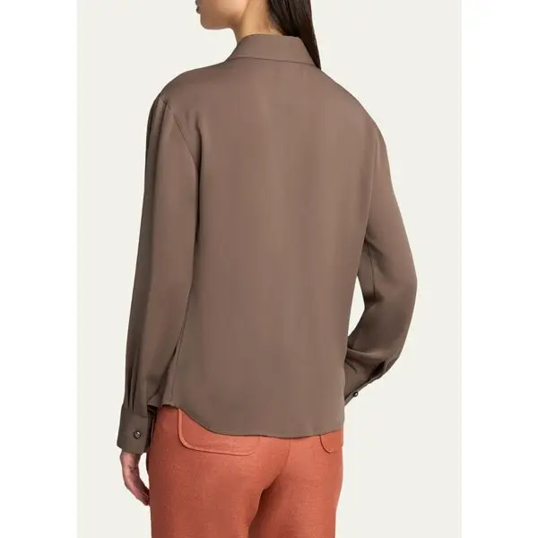 Giorgio Armani Pearly Buttoned Silk Georgette Shirt