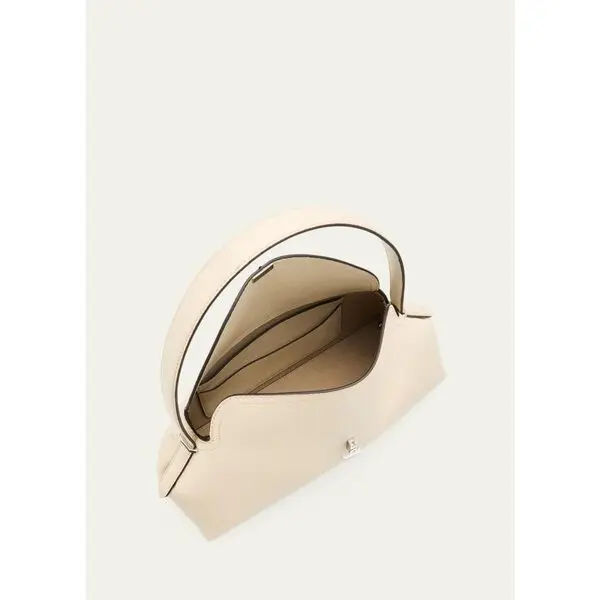 TOTEME T-lock Grained Leather Shoulder Bag - Milk