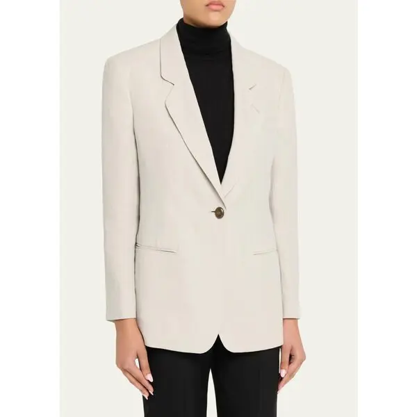 Giorgio Armani Linen Single-breasted Blazer Jacket
