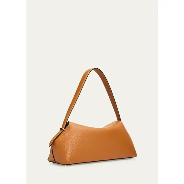 TOTEME Grained Leather T-lock Shoulder Bag - Tan