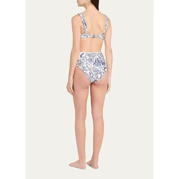 Simkhai Teya Ruched High-rise Bikini Bottoms - Blueberry