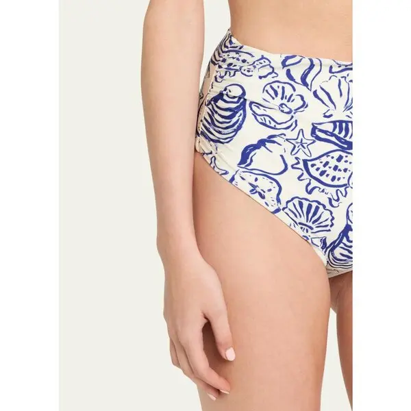 Simkhai Teya Ruched High-rise Bikini Bottoms - Blueberry