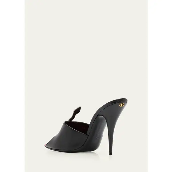 Valentino Garavani 105mm Strass Snake Leather Mule Pumps