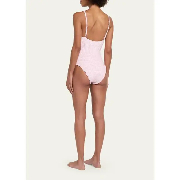Simkhai Suni Textured Gingham One-piece Swimsuit - Daisy Multi