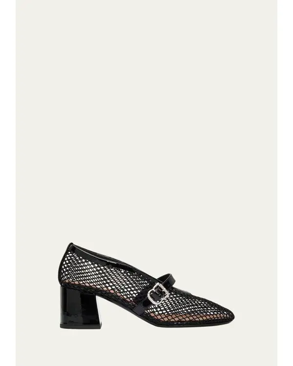 Alaïa 55mm Fishnet Ballerina Pumps - Noir