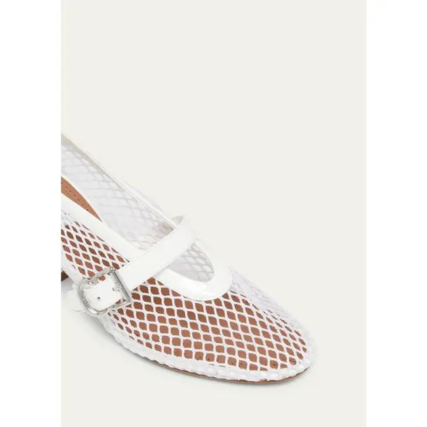Alaïa 55mm Fishnet Ballerina Pumps - Noir