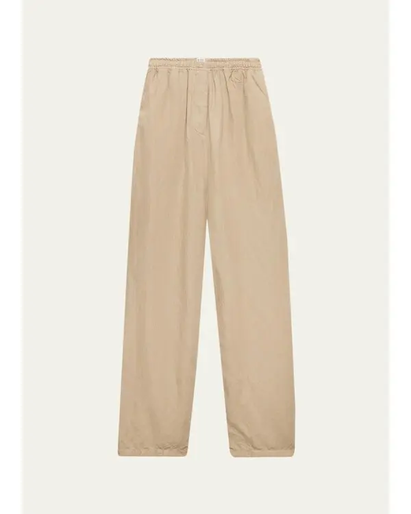 Prada Drawstring Cotton-linen Pants - Grey