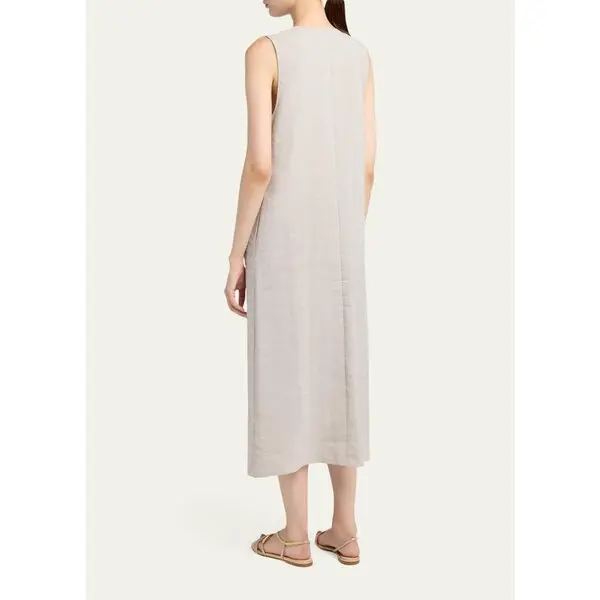 Giorgio Armani Sleeveless Silk Maxi Shirtdress