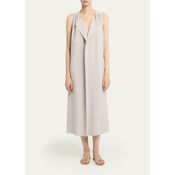 Giorgio Armani Sleeveless Silk Maxi Shirtdress