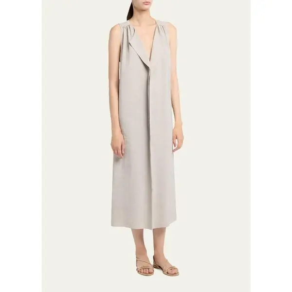 Giorgio Armani Sleeveless Silk Maxi Shirtdress