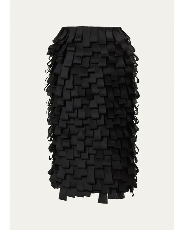 Carolina Herrera Silk Layered Pencil Skirt