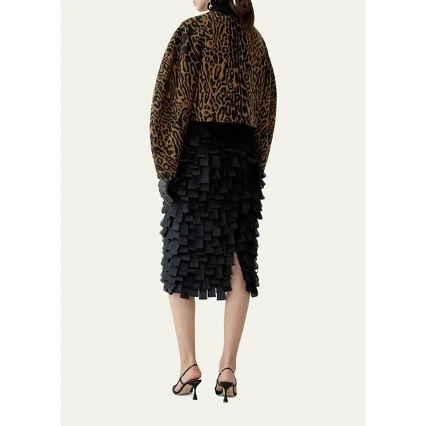 Carolina Herrera Silk Layered Pencil Skirt
