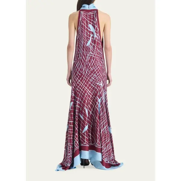 Altuzarra Moonlight Sleeveless Turtleneck Silk Maxi Dress