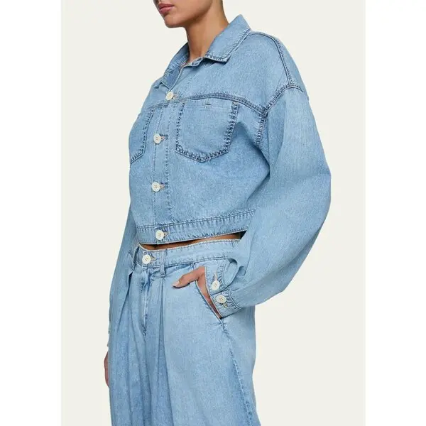 L'Agence Gaines Balloon-sleeve Denim Jacket