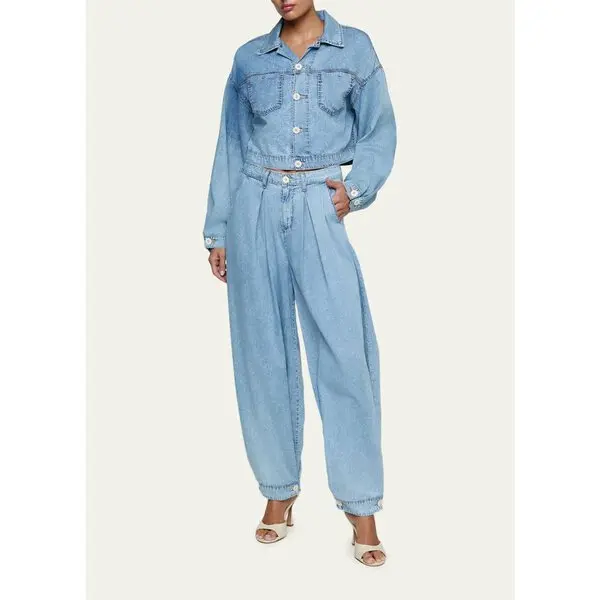 L'Agence Gaines Balloon-sleeve Denim Jacket