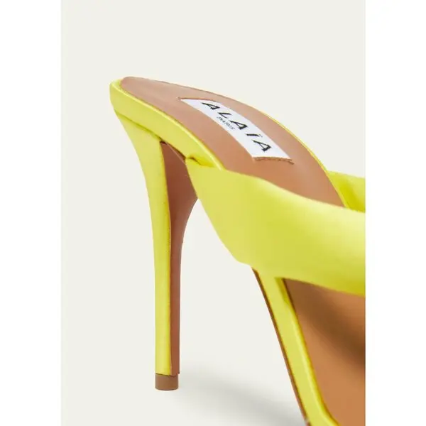 Alaïa 90mm Padded Satin Thong Sandals