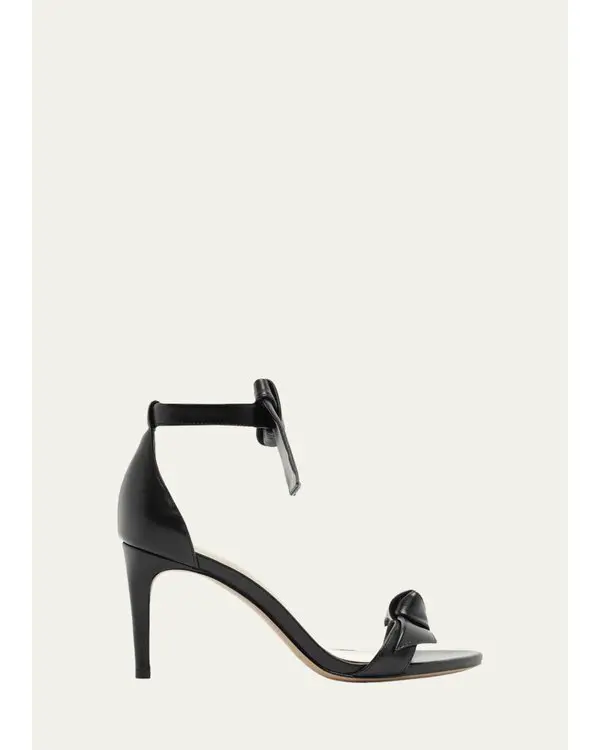 ALEXANDRE BIRMAN 75mm Clarita Leather Bow Ankle-strap Sandals