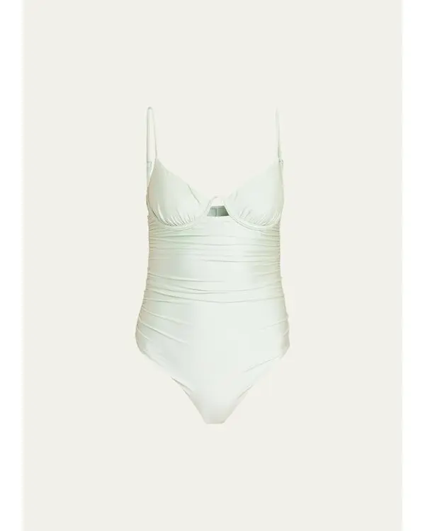 Simkhai Laine Ruched One-piece Swimsuit