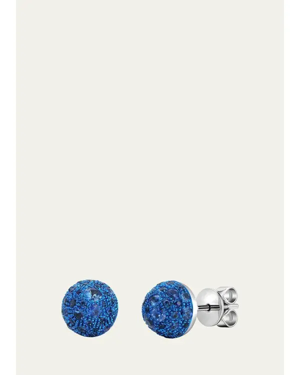 GRAZIELA 18k Sapphire Bahia Stud Earrings - Blue