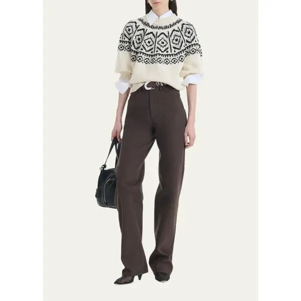 Altuzarra Howard Fair Isle Short Puff-sleeve Sweater