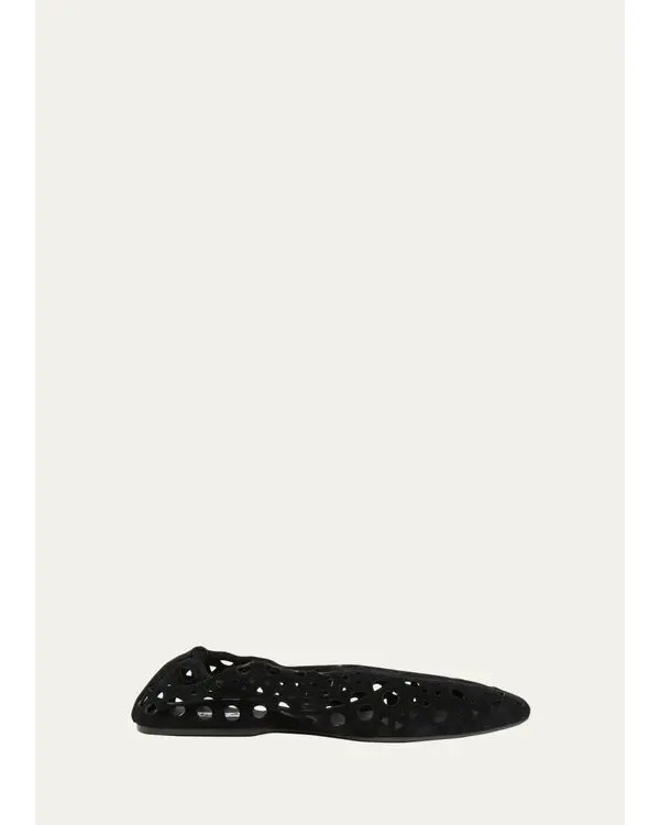 Alaïa Neo Vienne Suede Slippers - Noir