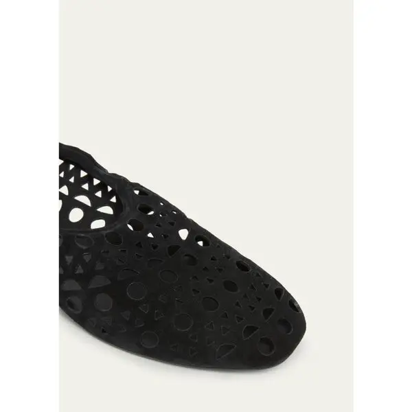 Alaïa Neo Vienne Suede Slippers - Noir