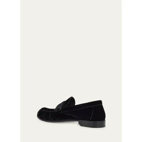 Saint Laurent Le Cassandre Moc-toe Loafers In Velvet