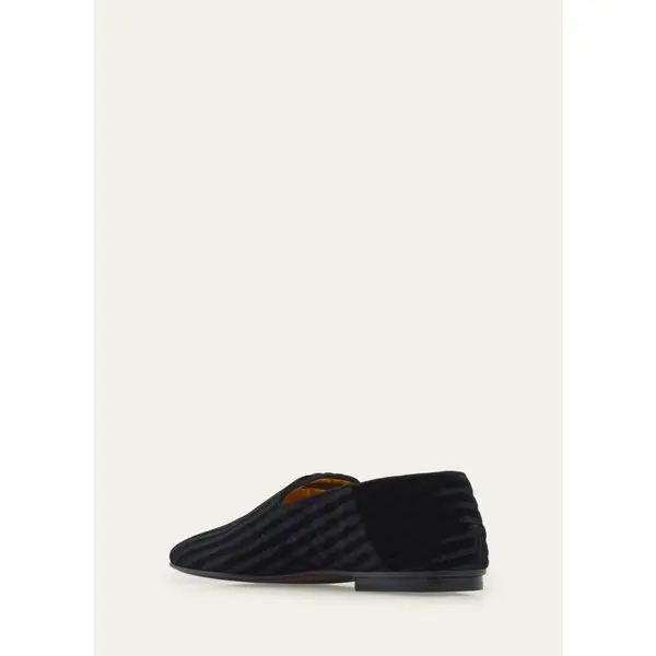TOM FORD Striped Velvet Loafers - Black