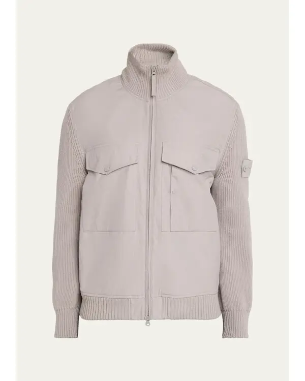 Stone Island Wool And Cotton Hybrid Knit Blouson