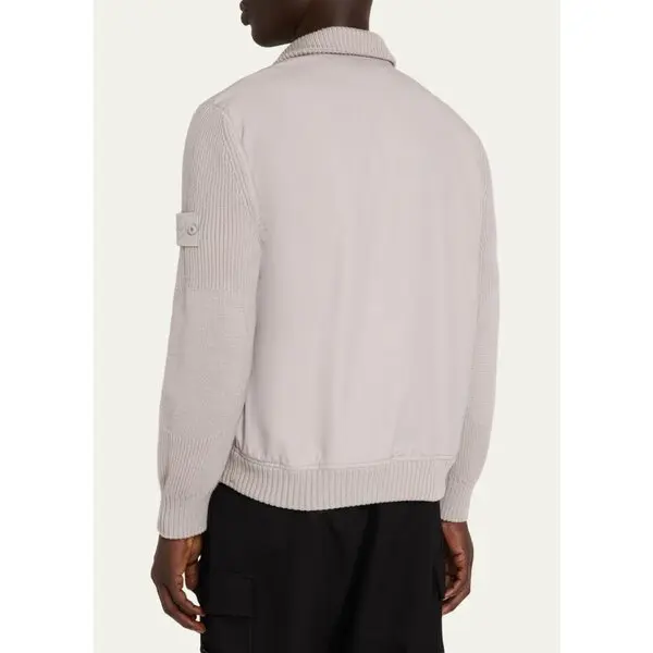 Stone Island Wool And Cotton Hybrid Knit Blouson