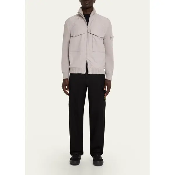 Stone Island Wool And Cotton Hybrid Knit Blouson