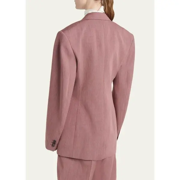 Bottega Veneta Oversized Wool-linen Single-breasted Jacket - Pink