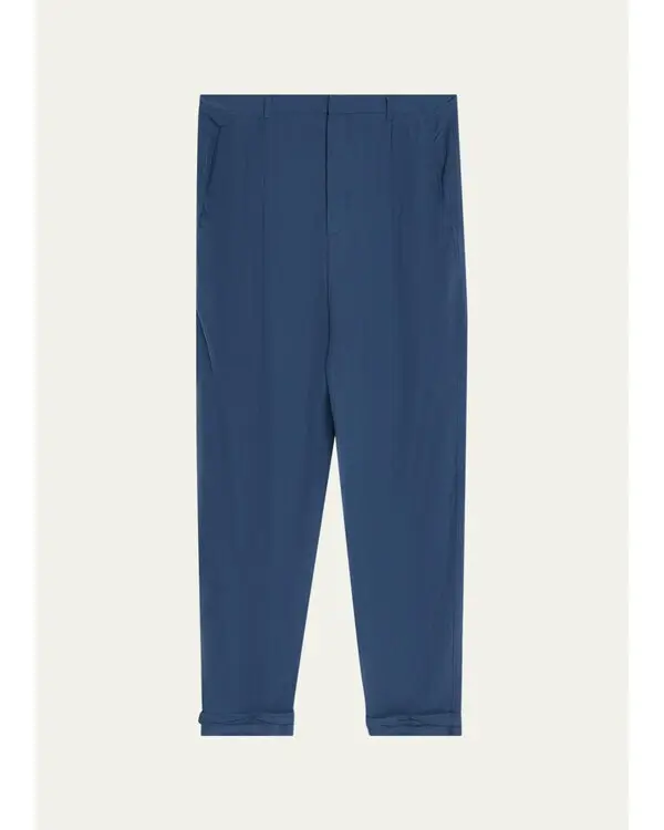 Saint Laurent Silk Habotai Pleated Trousers