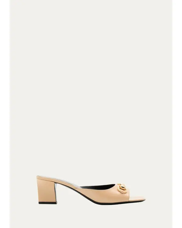 Gucci 55mm Signora Leather Mules - Mole
